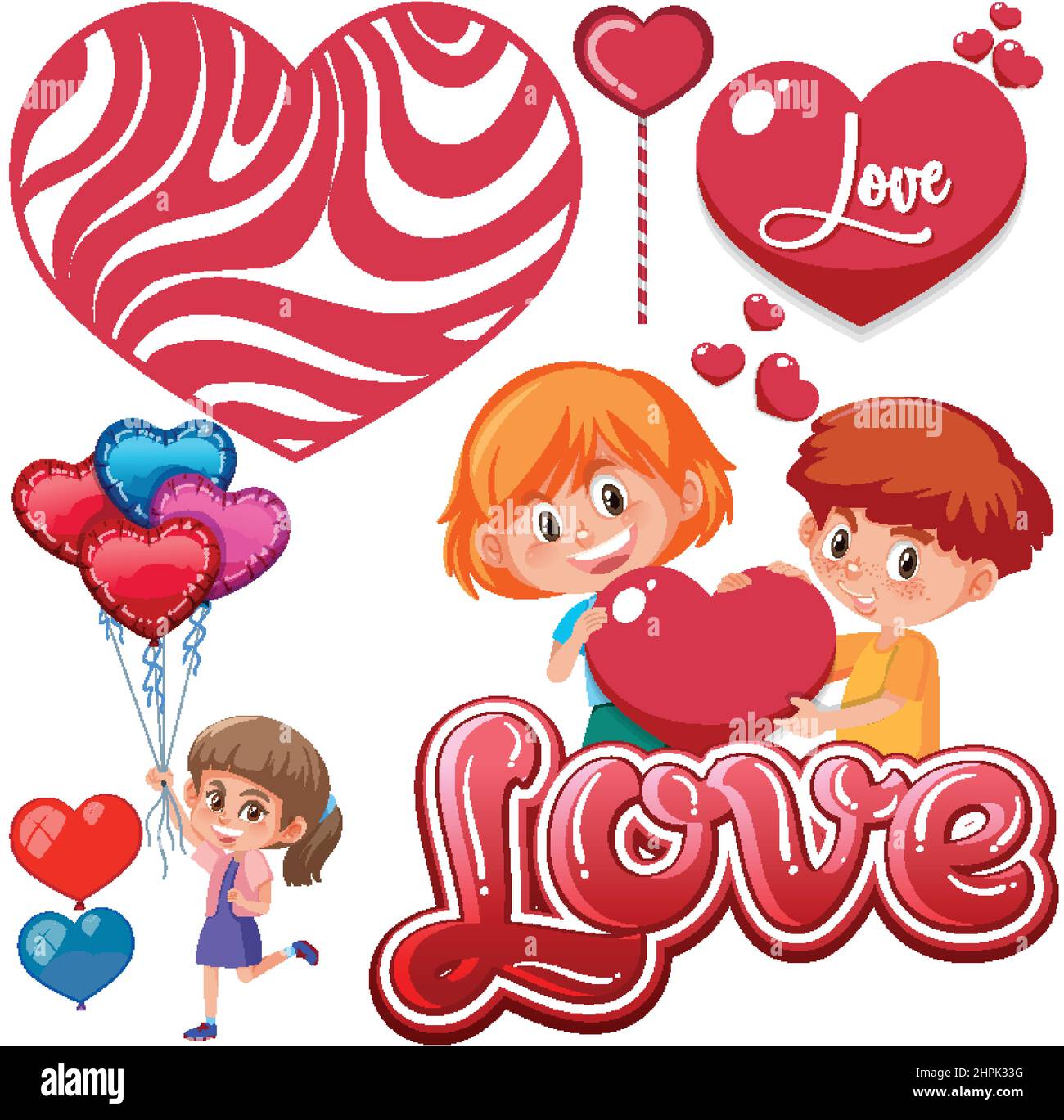 Valentine theme with many hearts illustration Stock Vector Image & Art ...