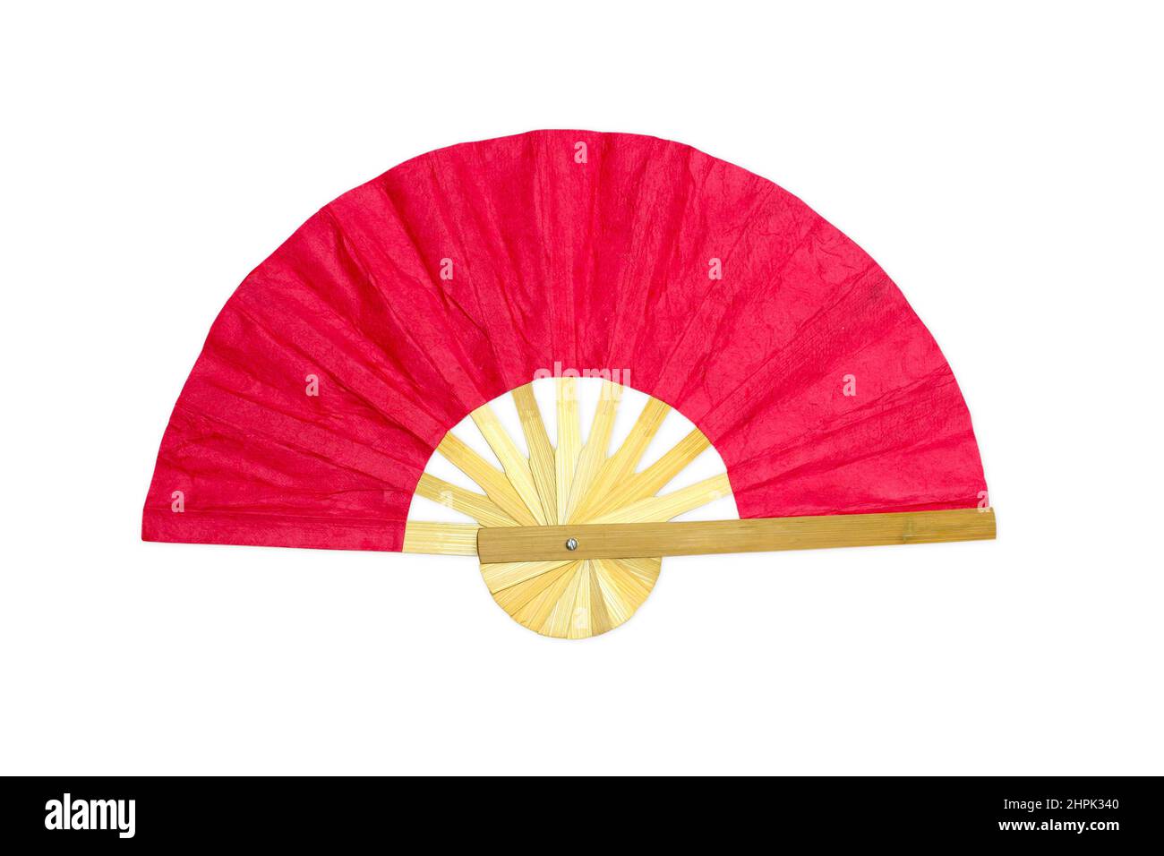 Wooden red fan Stock Photo - Alamy