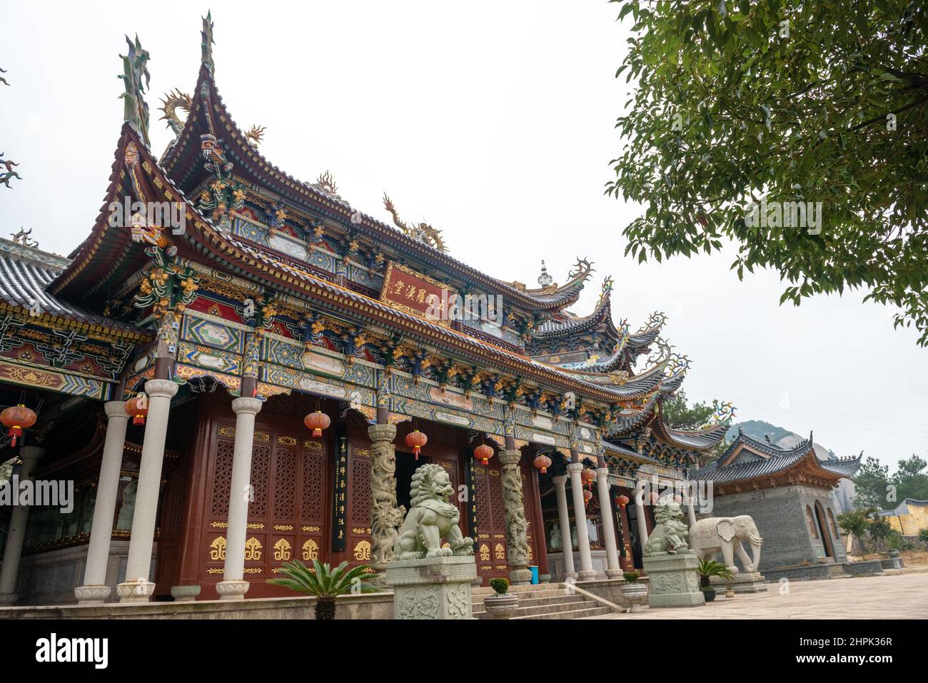 Taimu mountain temple architecture Stock Photo - Alamy