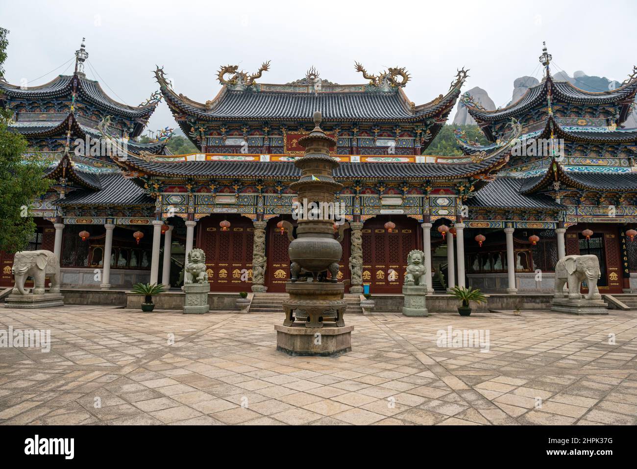Taimu mountain temple architecture Stock Photo - Alamy