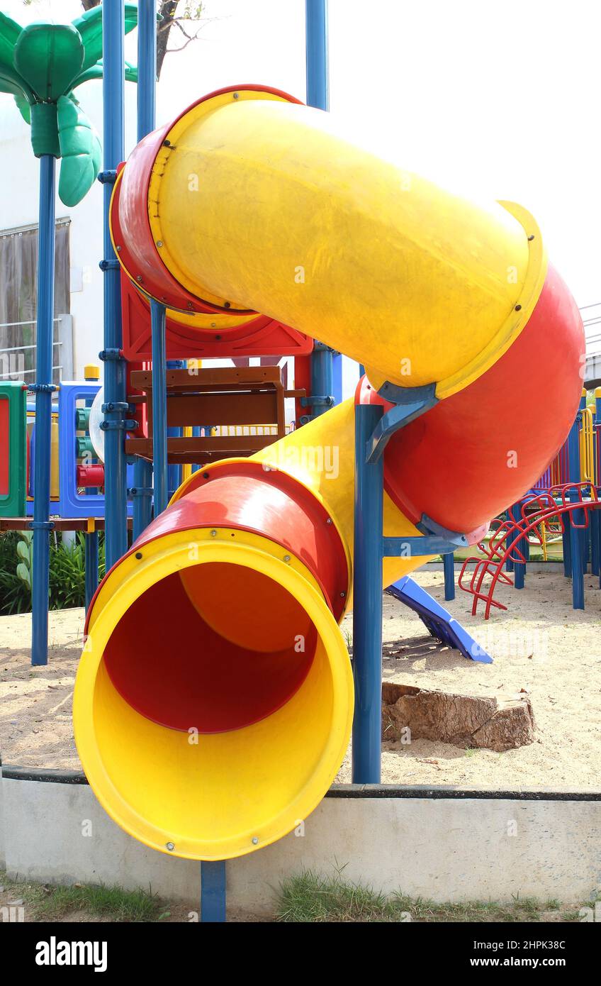 a colorful children's playground in suburban area Stock Photo - Alamy
