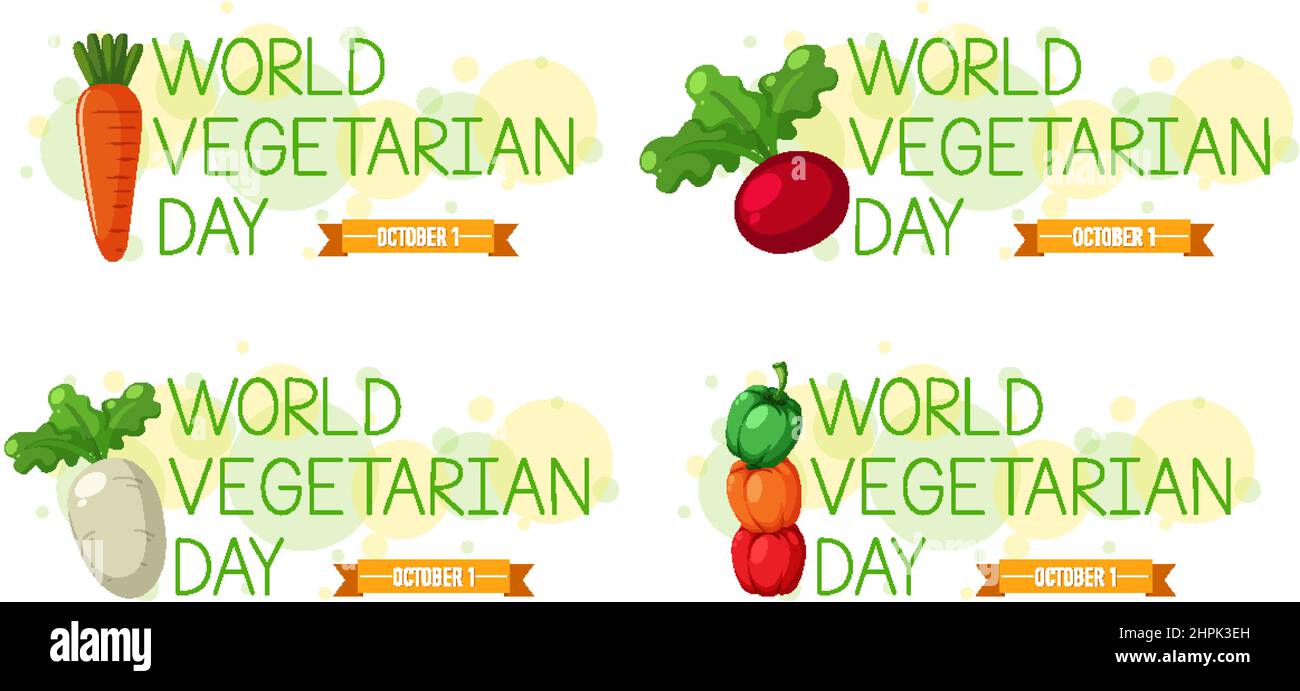 Set of World Vegetable Day poster illustration Stock Vector Image & Art ...
