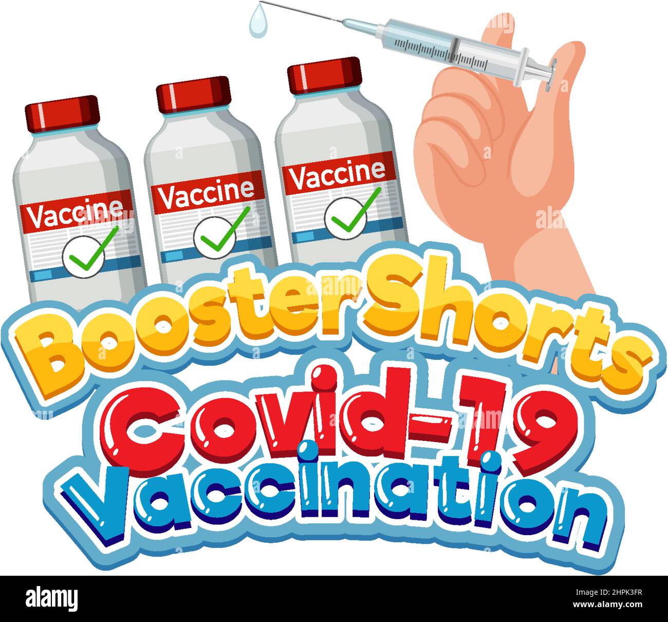Booster shorts covid 19 vaccine logo illustration Stock Vector Image ...