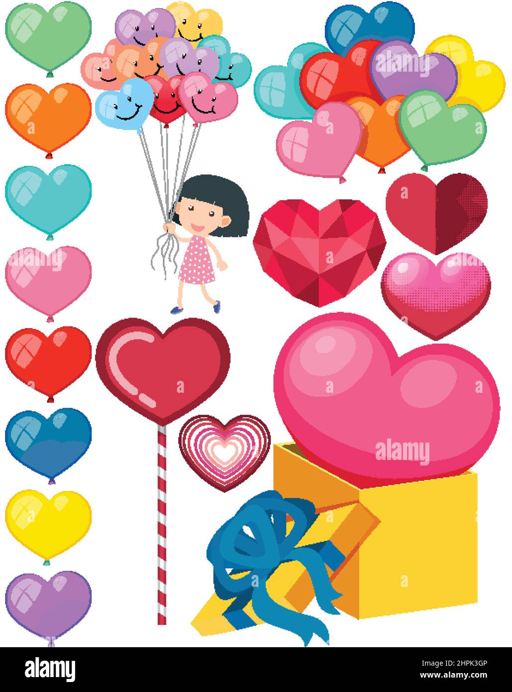Valentine theme with many hearts illustration Stock Vector Image & Art ...