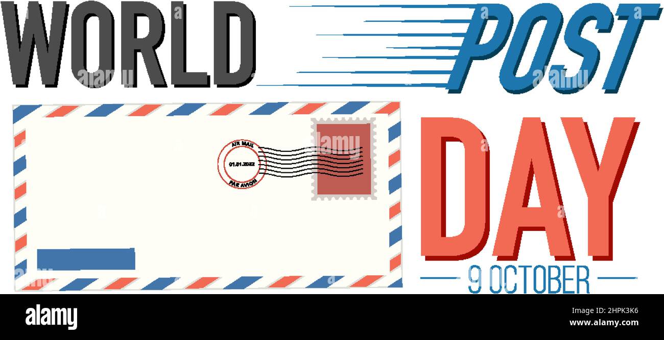 World Post Day banner with illustration Stock Vector Image & Art - Alamy