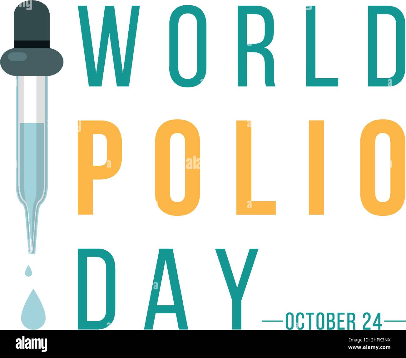 World Polio Day typography design with polio vaccine dropping ...