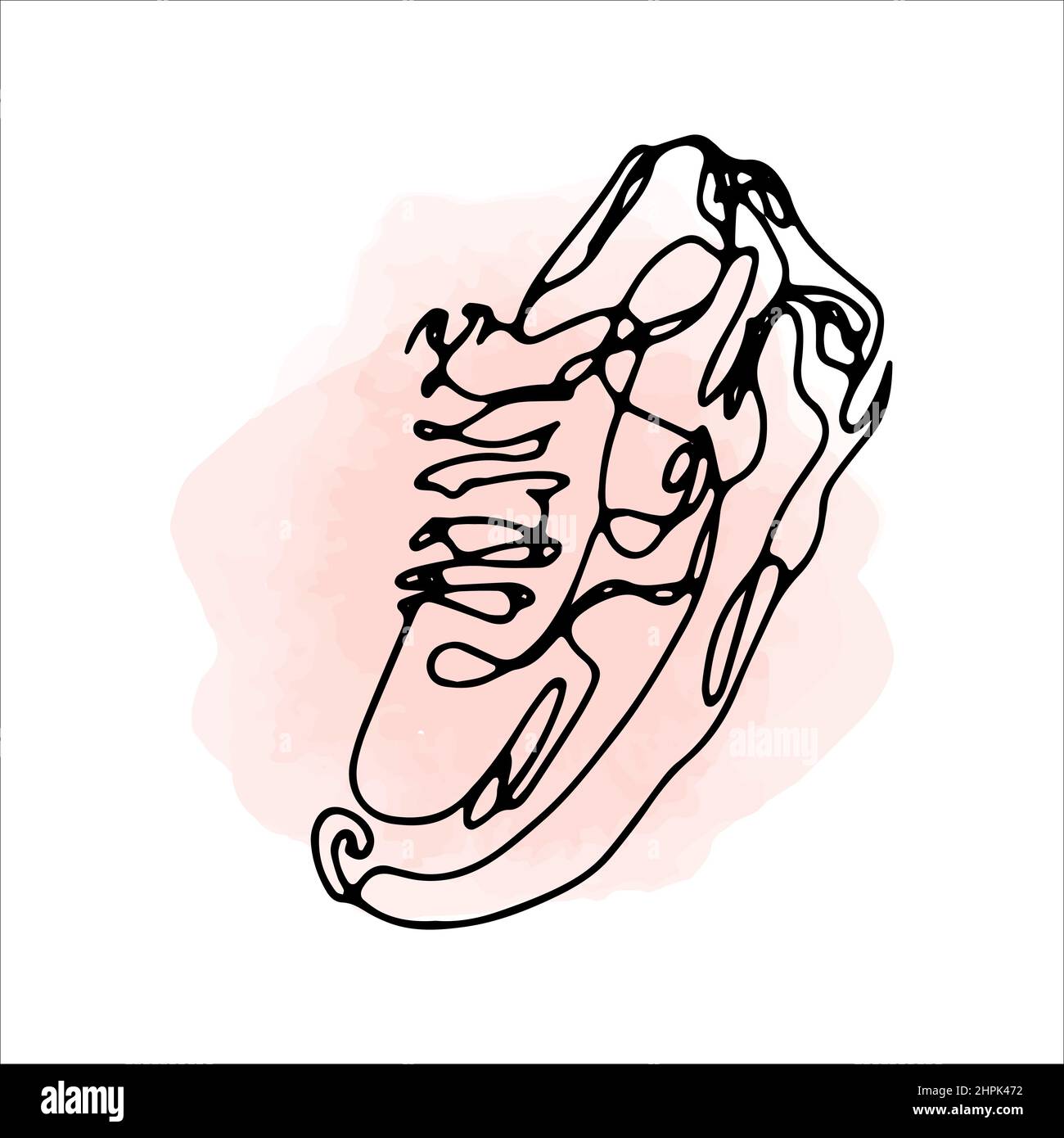 Sneakers one line vector design element. Vector illustration Stock ...
