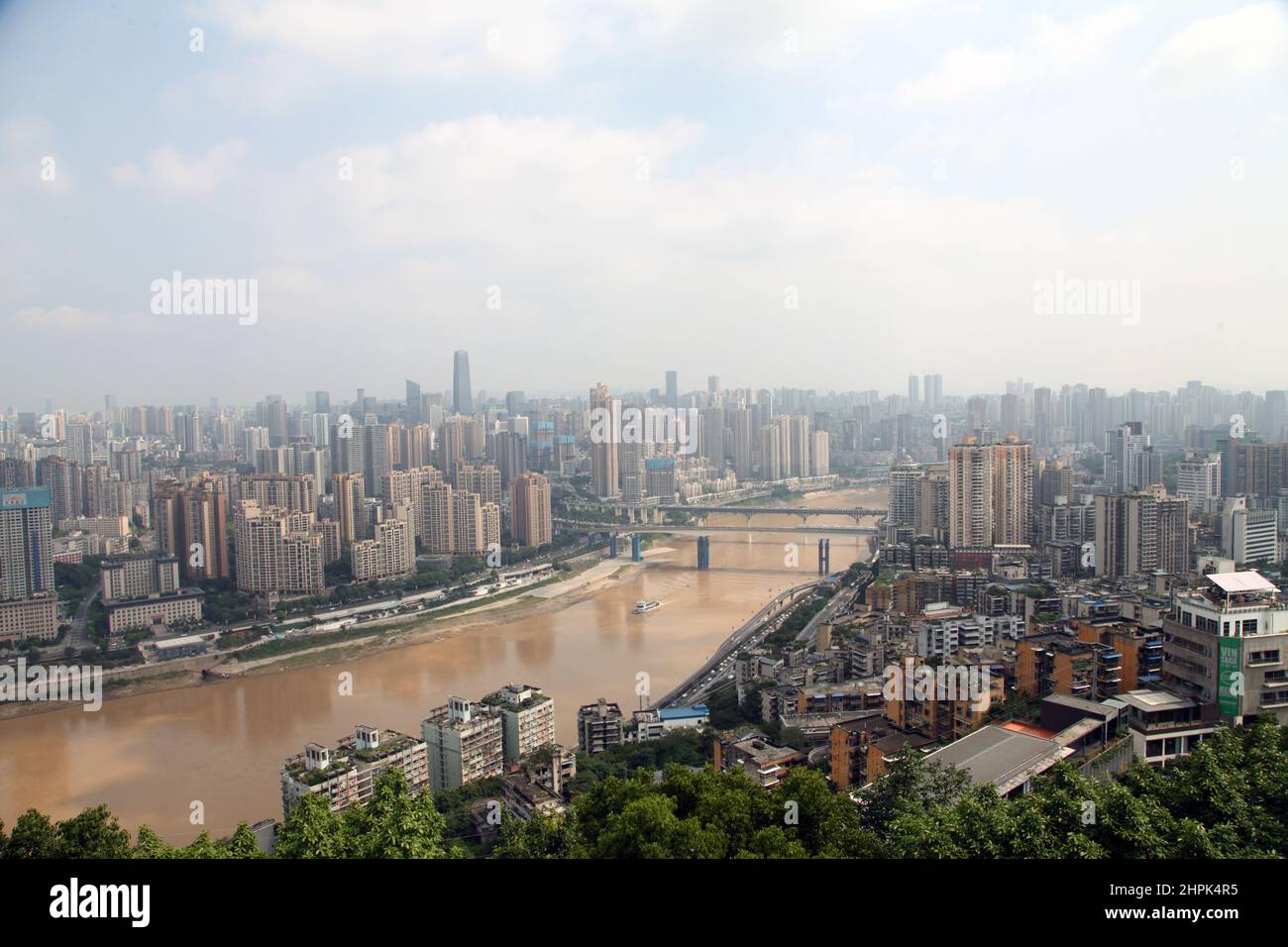 Chongqing liangjiang (jialing river, the Yangtze river) on both sides ...