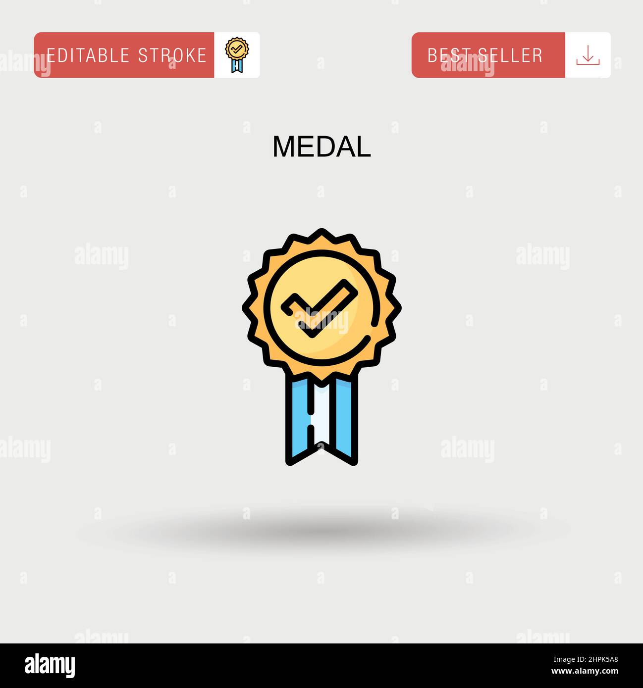 Medal Simple vector icon Stock Vector Image & Art - Alamy