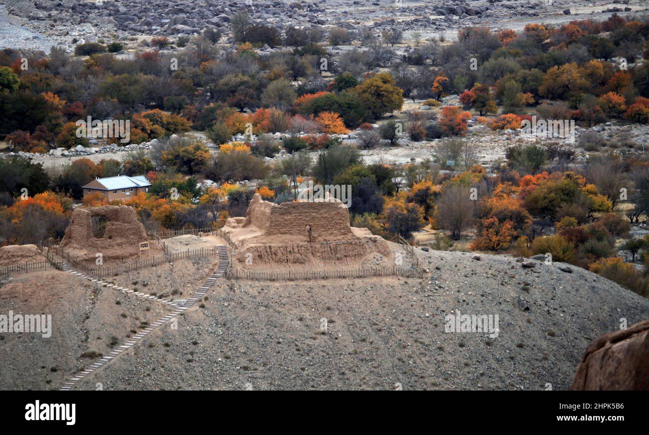 Xinjiang hami: temple ditch temple ruins Stock Photo - Alamy