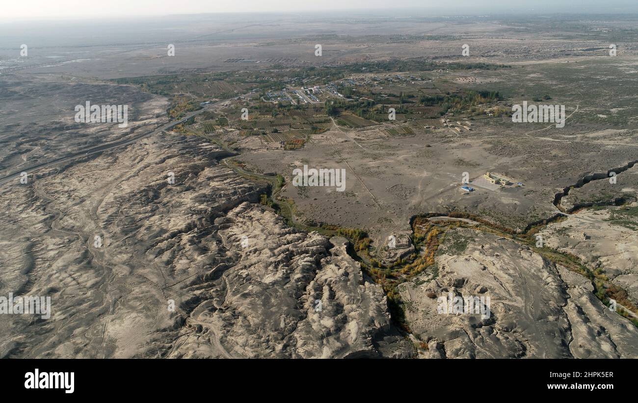 The oasis in xinjiang hami: run Stock Photo - Alamy