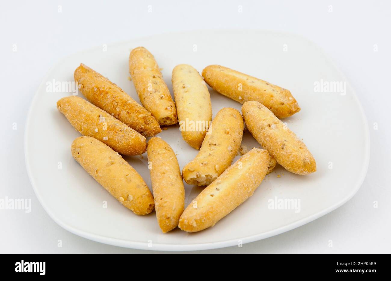 Food, Snacks, Italian Grissini sesame mini bread sticks Stock Photo - Alamy
