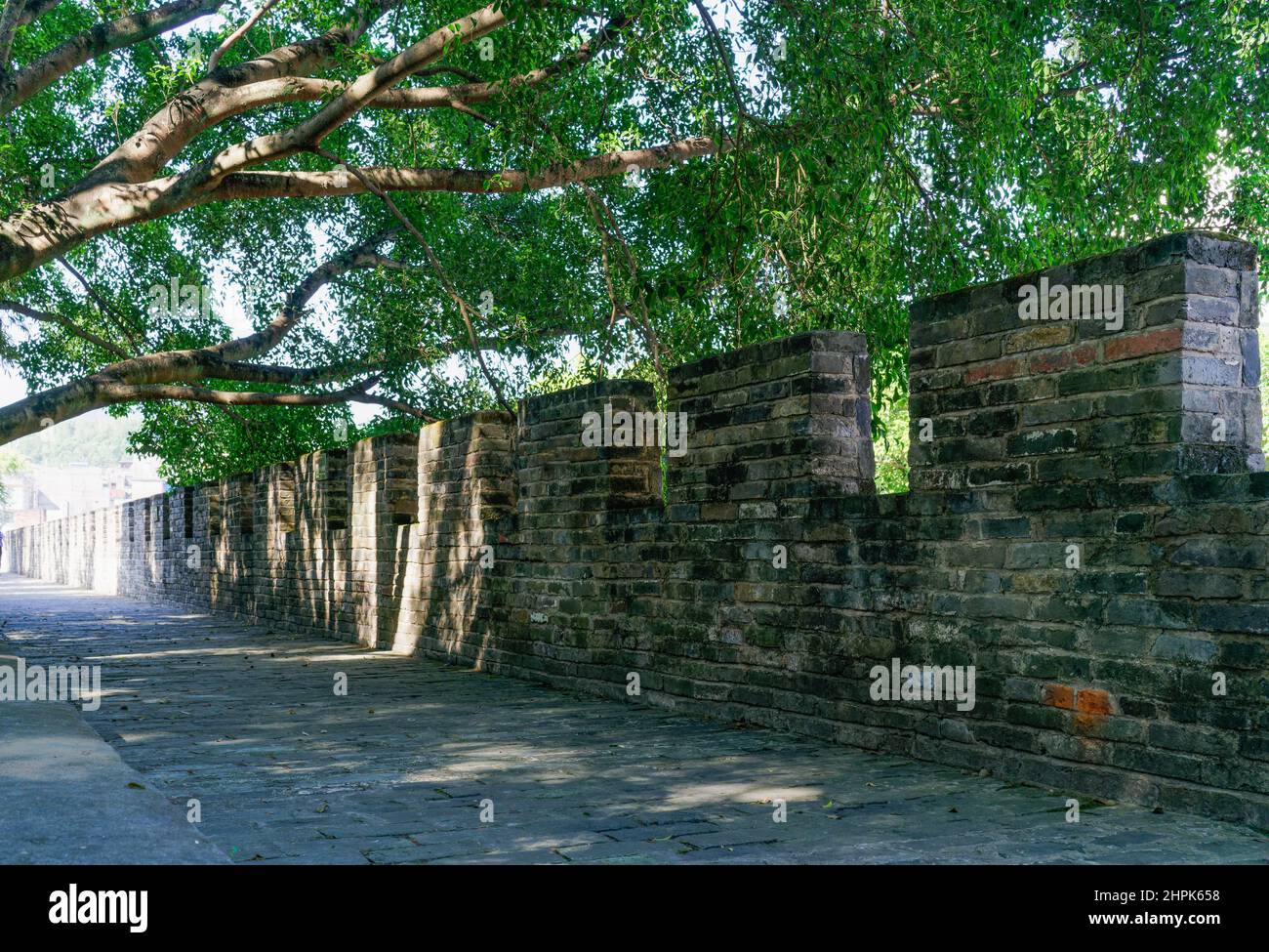 The ancient city wall of traditional architecture brick wall Stock ...