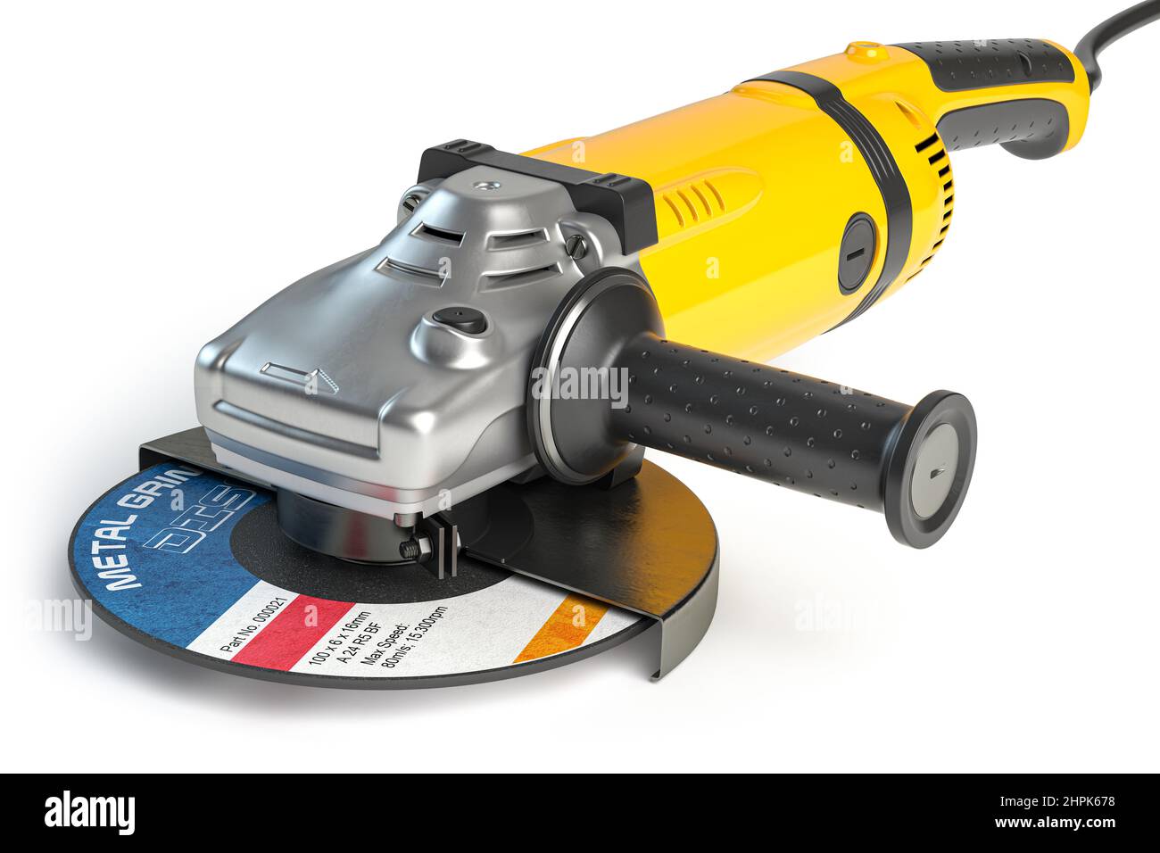 Angle grinder machine isolated on white. 3d illustration Stock Photo ...