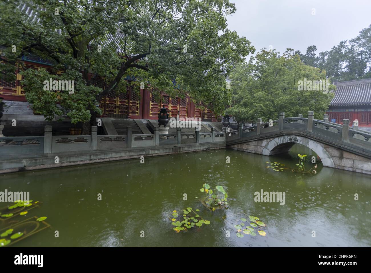 The rain geunjeongjeon fragrant hills Stock Photo - Alamy