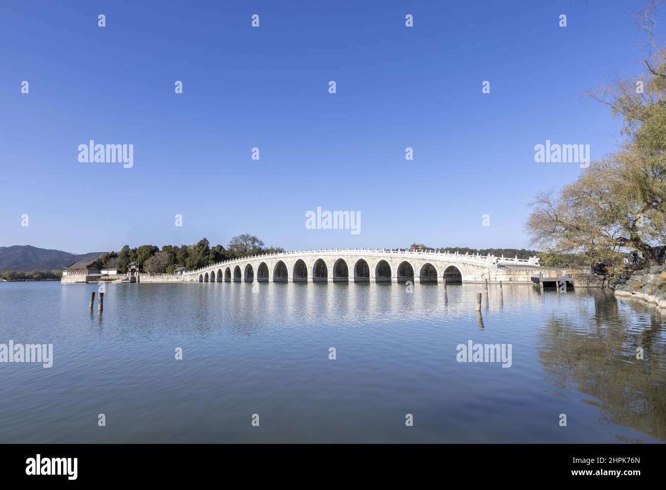 Beijing is the Summer Palace the marble seventeen-arch bridge which ...
