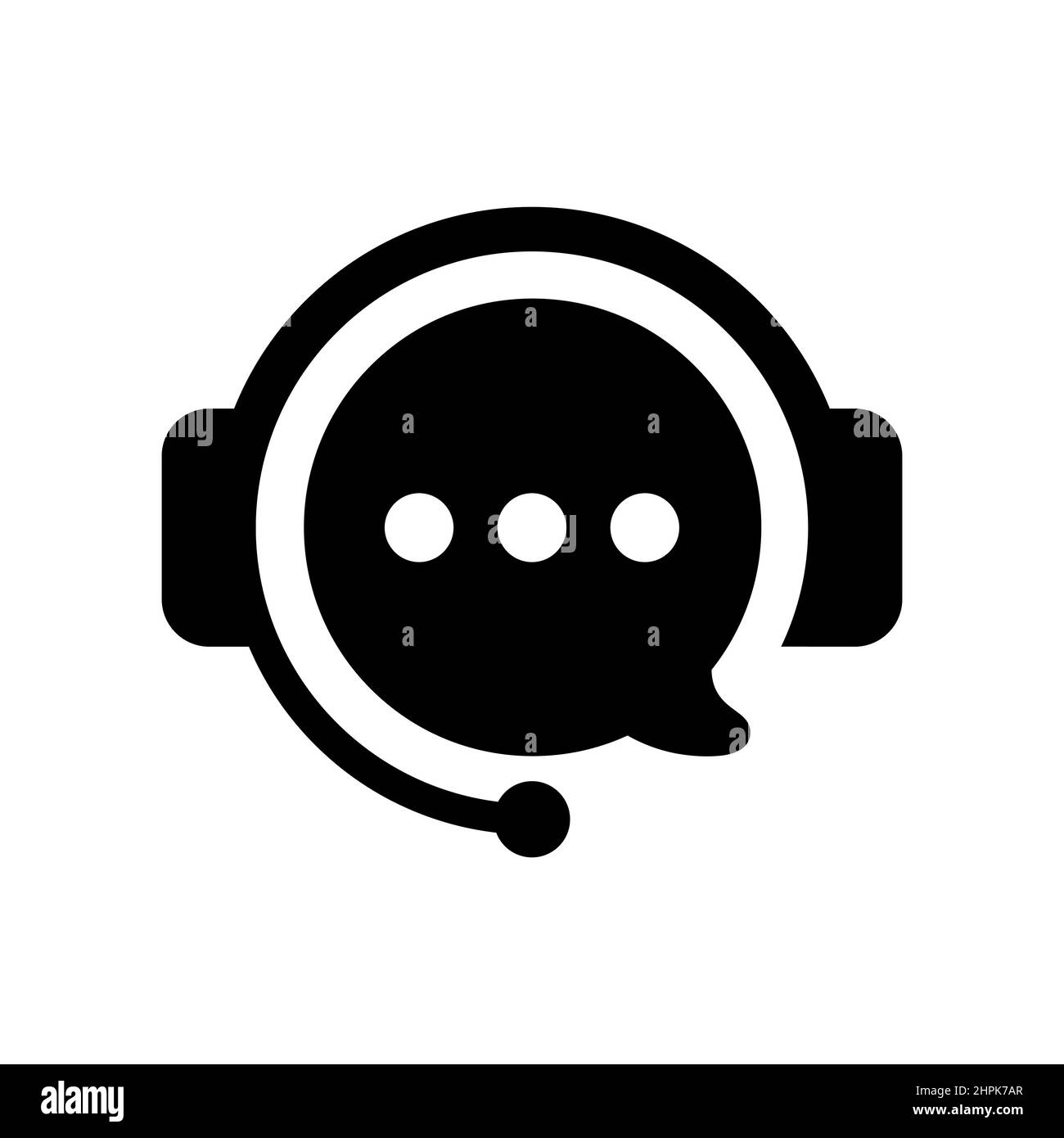 Listen customer support bubble Black and White Stock Photos & Images ...
