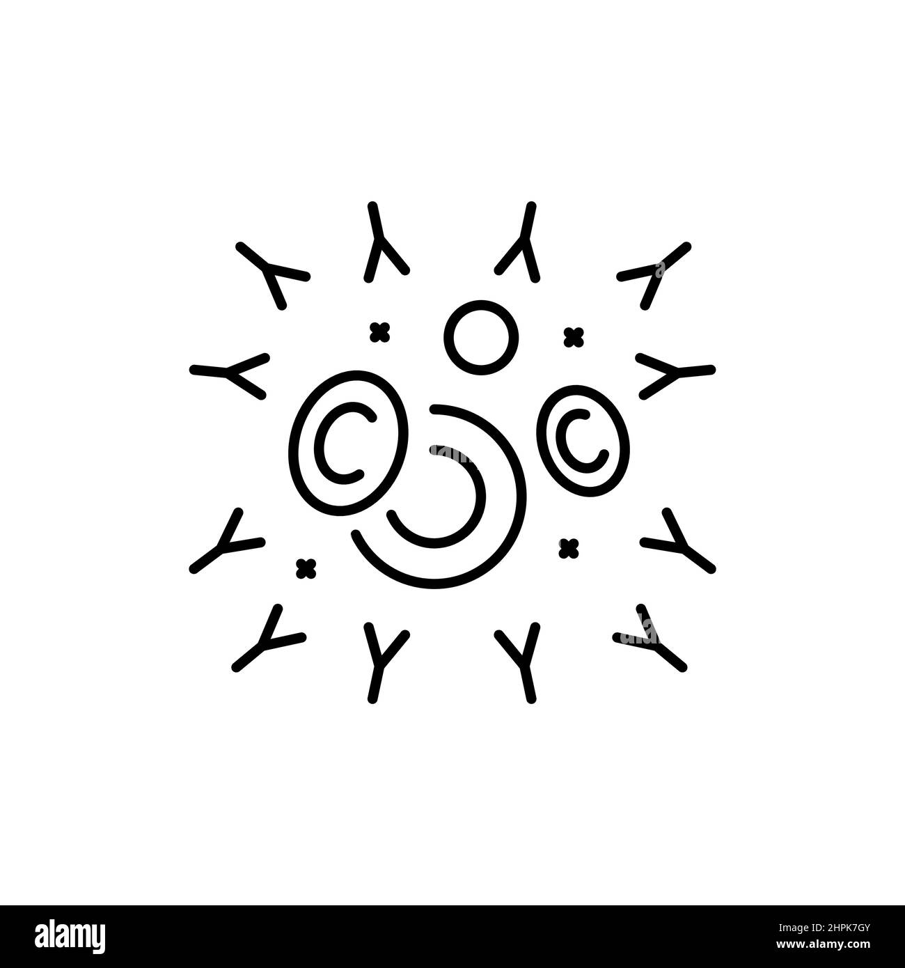 Autoimmune anemia color line icon. Human diseases. Pictogram for web ...