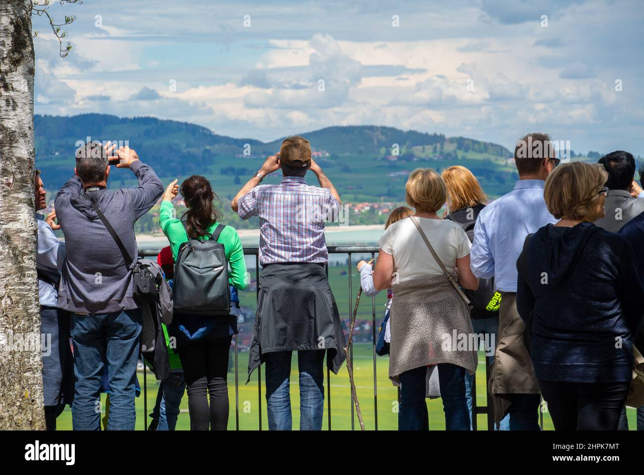 Hohenschwangau, Germany , Large Crowd People, Tourists From Behind ...