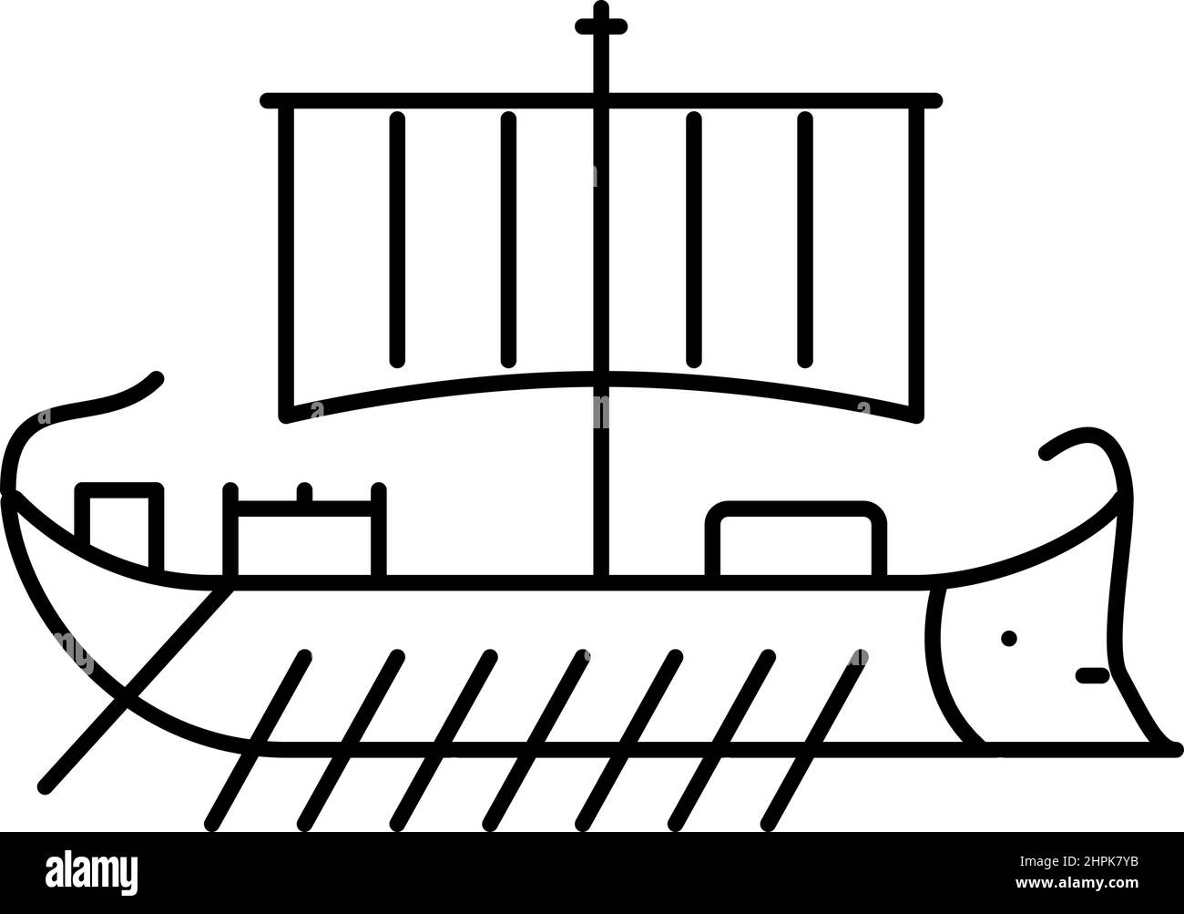 ship ancient rome line icon vector illustration Stock Vector Image ...