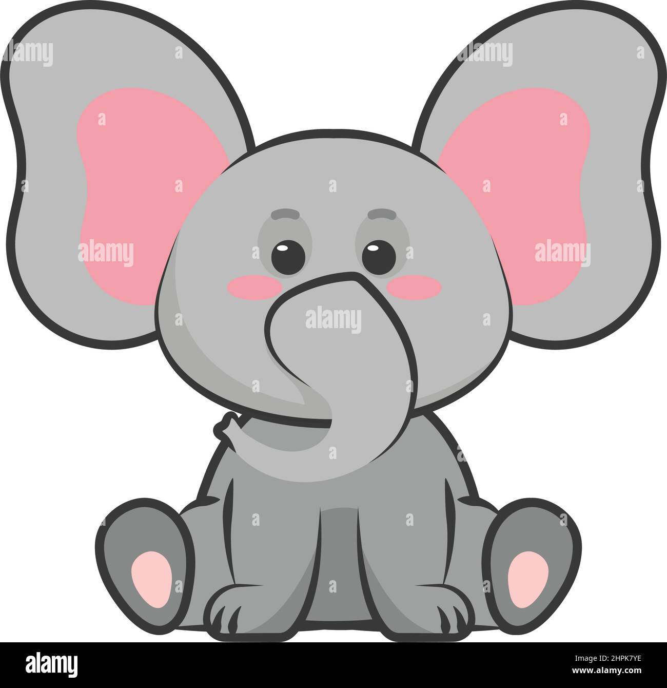 cute elephant kawaii Stock Vector Image & Art - Alamy
