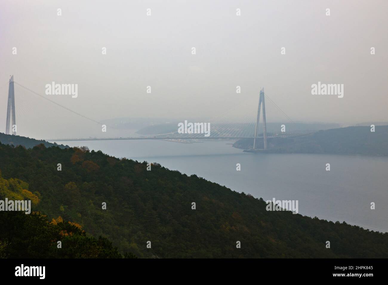 Yavuz Sultan Selim Bridge. Bridges of Istanbul. Moody sky. Turkish ...