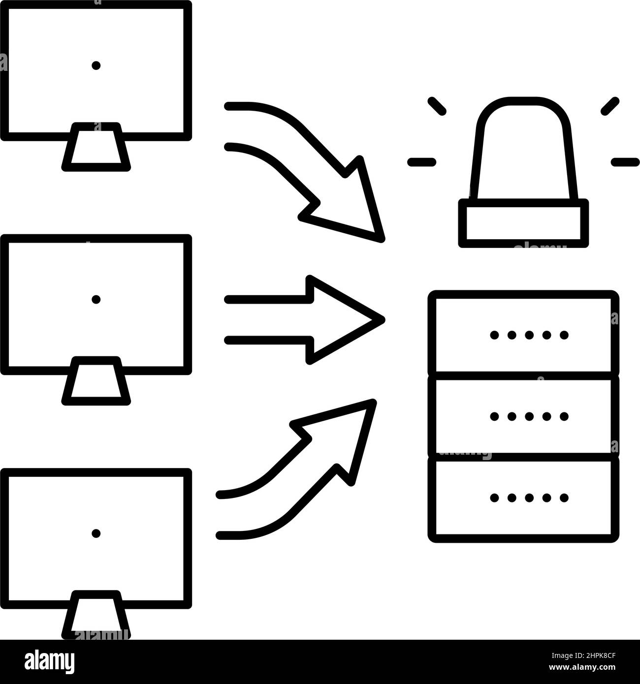 ddos attacks line icon vector illustration Stock Vector Image & Art - Alamy