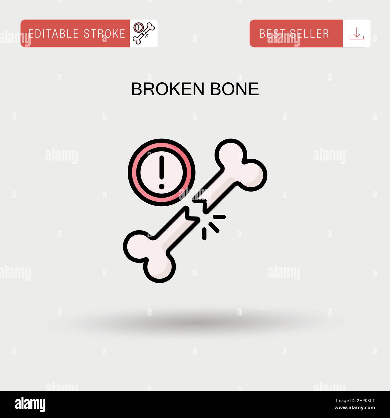 Icon bone fracture broken Stock Vector Images - Alamy