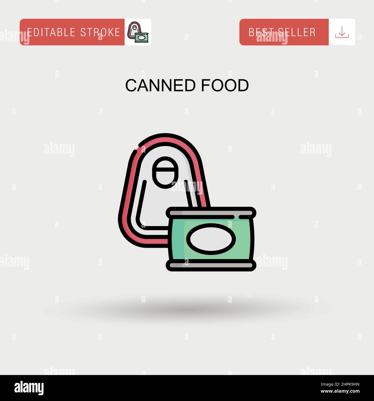 Canned food Simple vector icon Stock Vector Image & Art - Alamy
