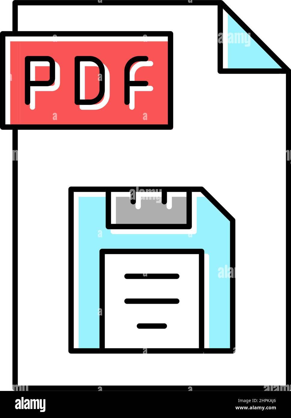 save pdf file color icon vector illustration Stock Vector Image & Art ...