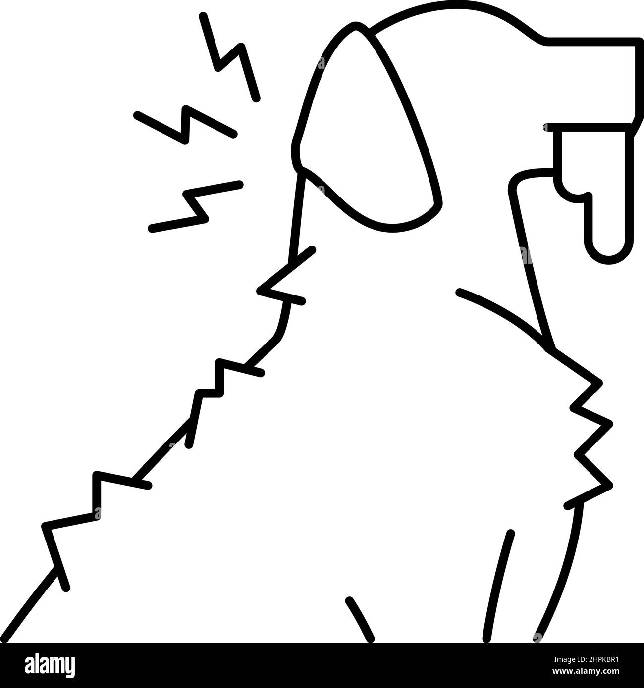 rabies pet disease line icon vector illustration Stock Vector Image ...