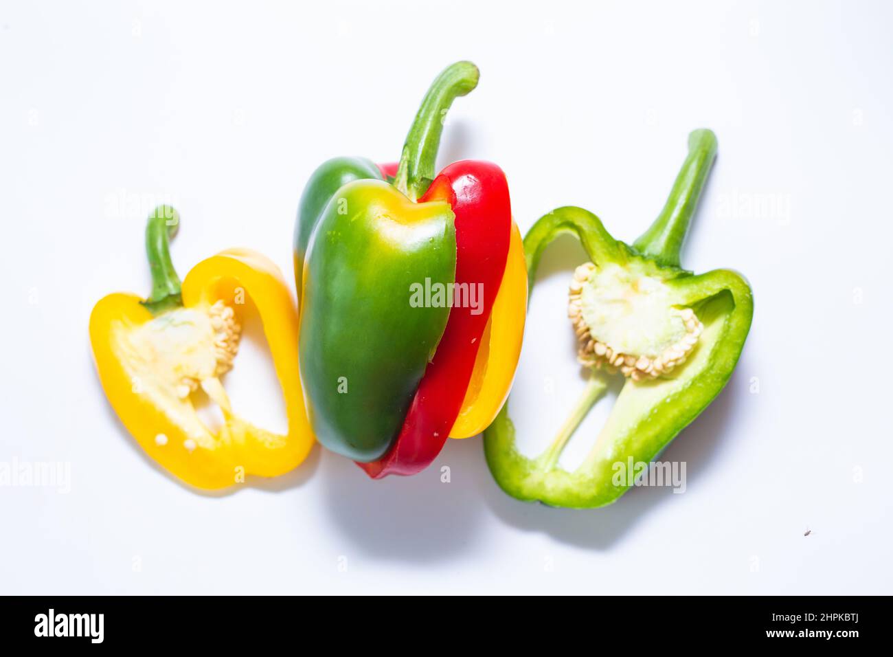 Colorful banana chilli pepper ingredient cooking on white background ...