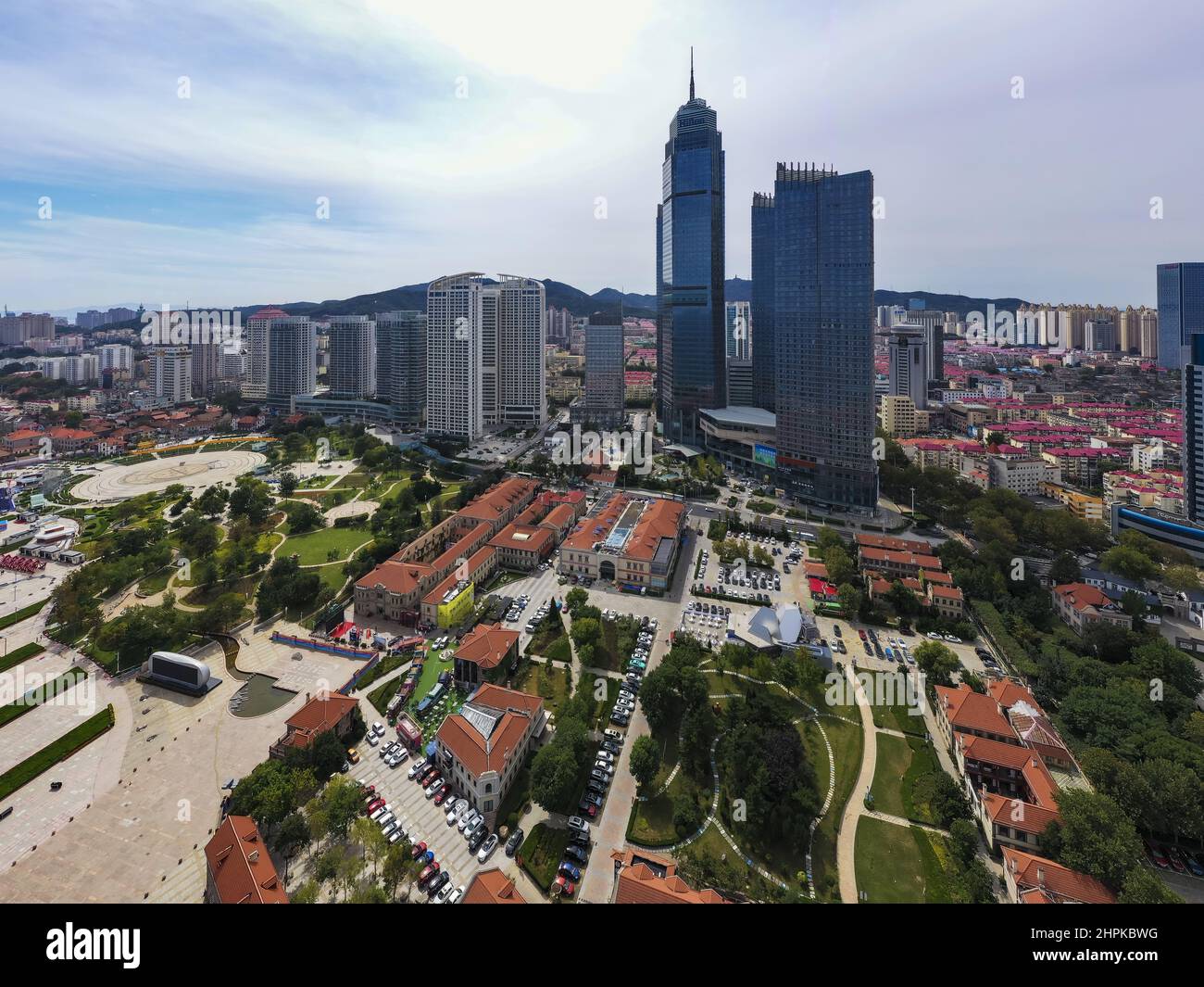 Yantai coastal square is located in yantai city zhifu district Stock ...