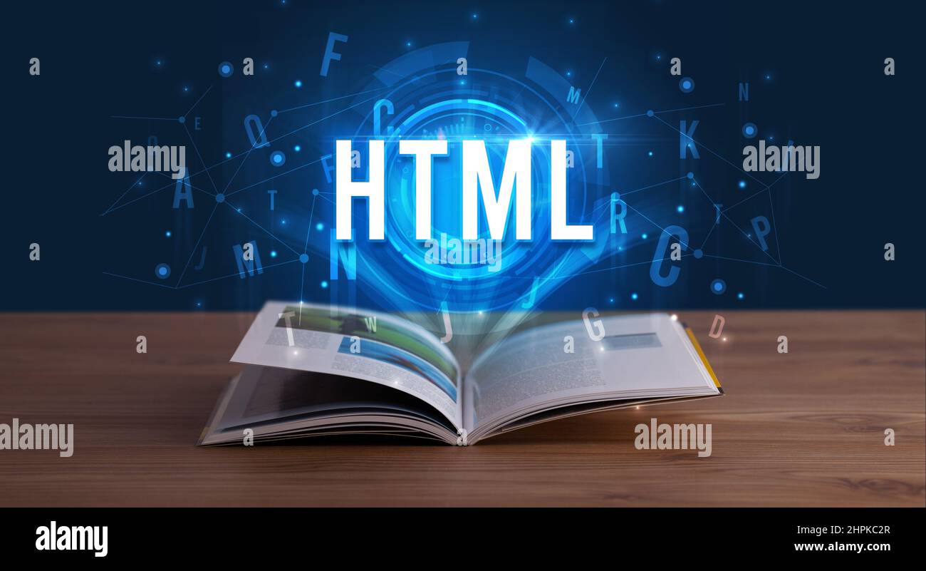 Technology abbreviation coming out from an open book Stock Photo - Alamy
