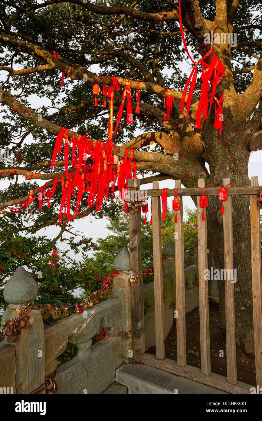 Heart-to-heart prayer lock red satin Stock Photo - Alamy
