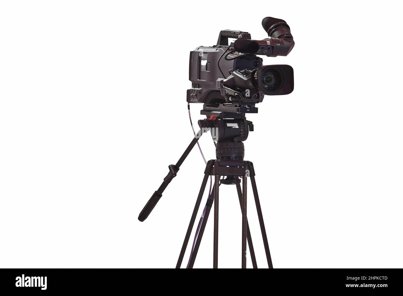 Television set with video camera and white screen. Broadcasting Stock ...