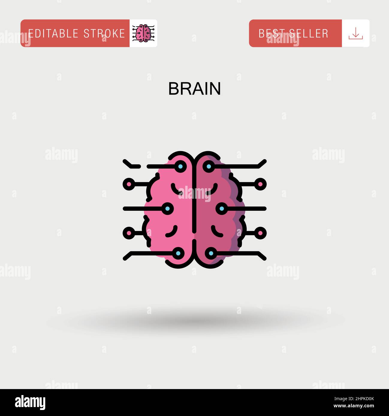 Brain Simple vector icon Stock Vector Image & Art - Alamy