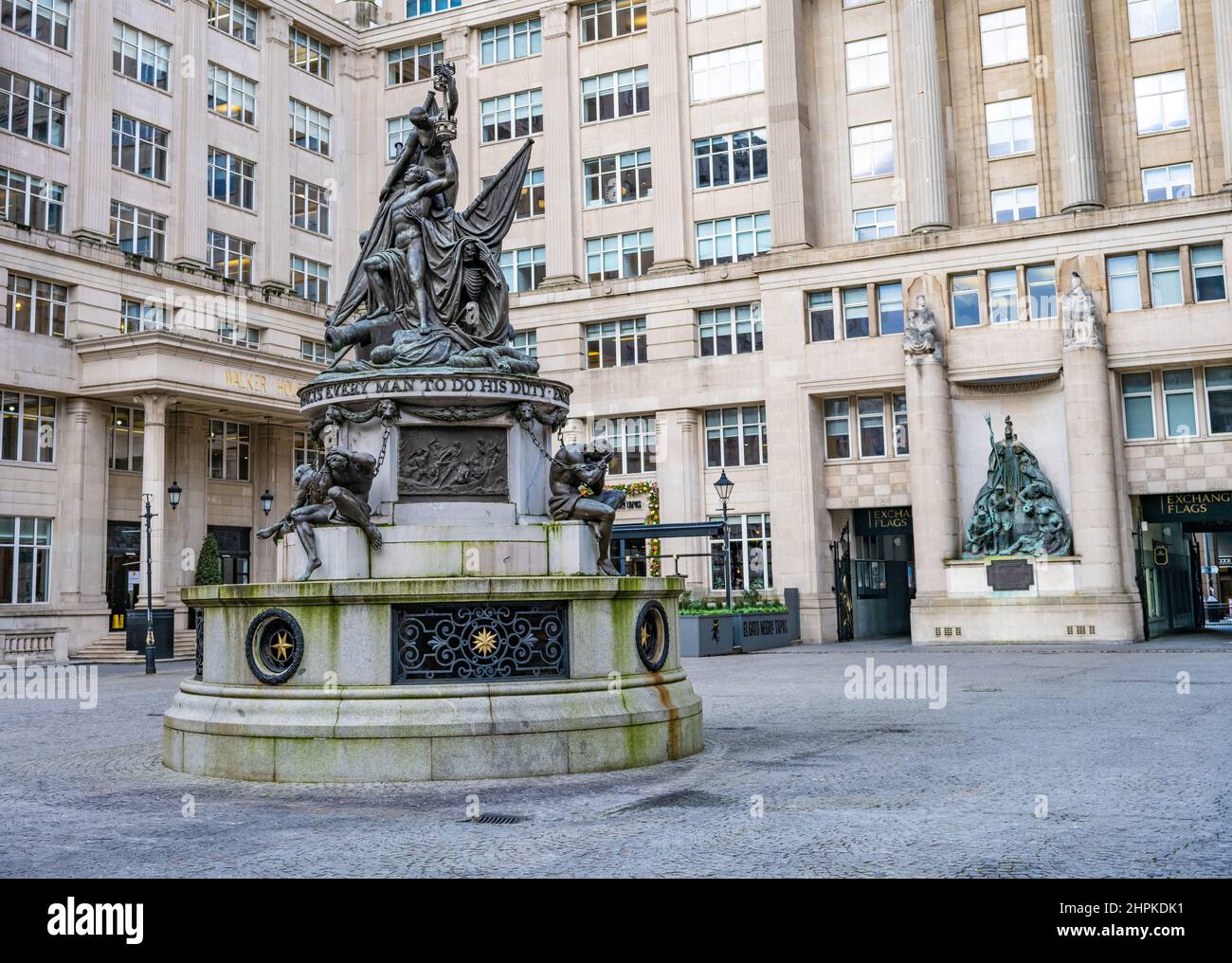 The Nelson Monument; Exchange Flags; Liverpool; Merseyside Stock Photo ...