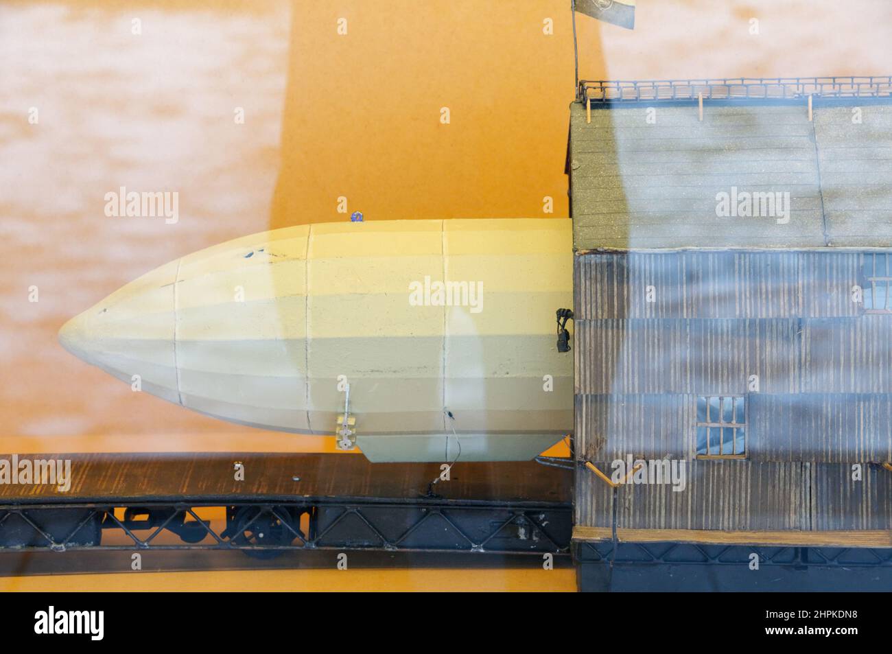 Hangar and old Airship model, Zeppelin Museum, Friedrichshafen, Baden ...