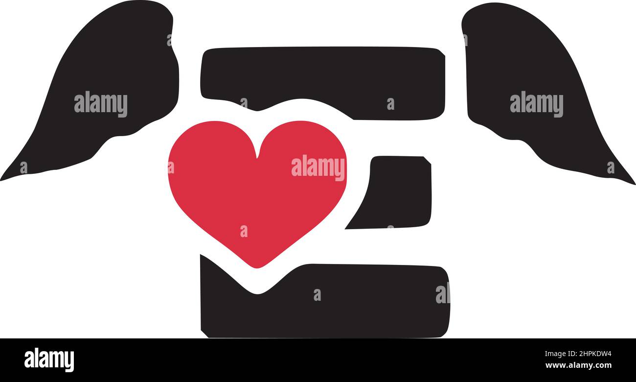 Letter e heart logo Cut Out Stock Images & Pictures - Alamy