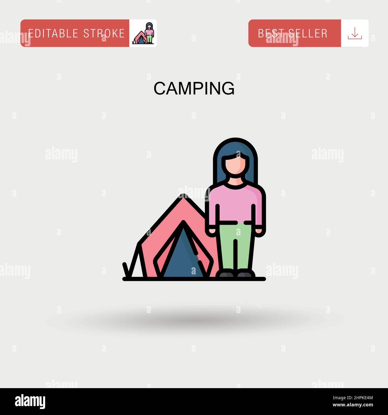 Man camping tent forest Stock Vector Images - Alamy