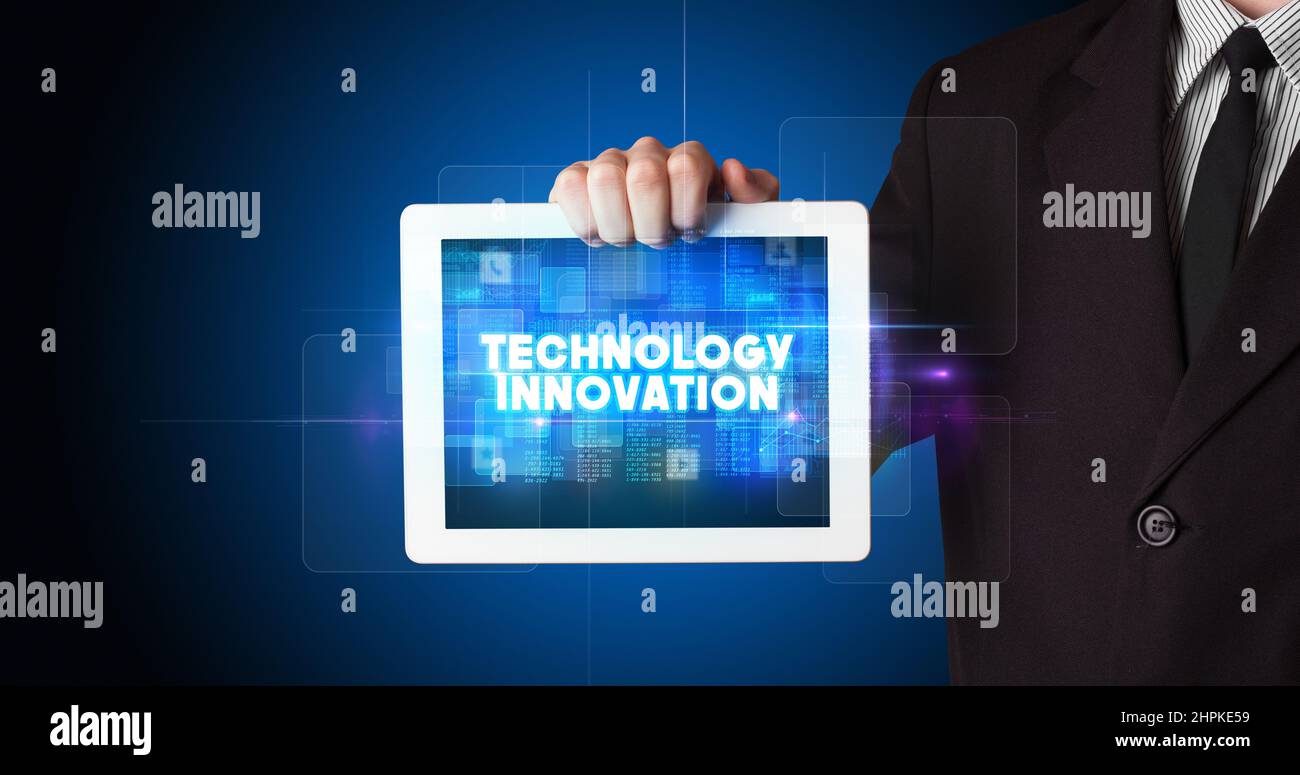 Person holding tablet, technology concept Stock Photo - Alamy