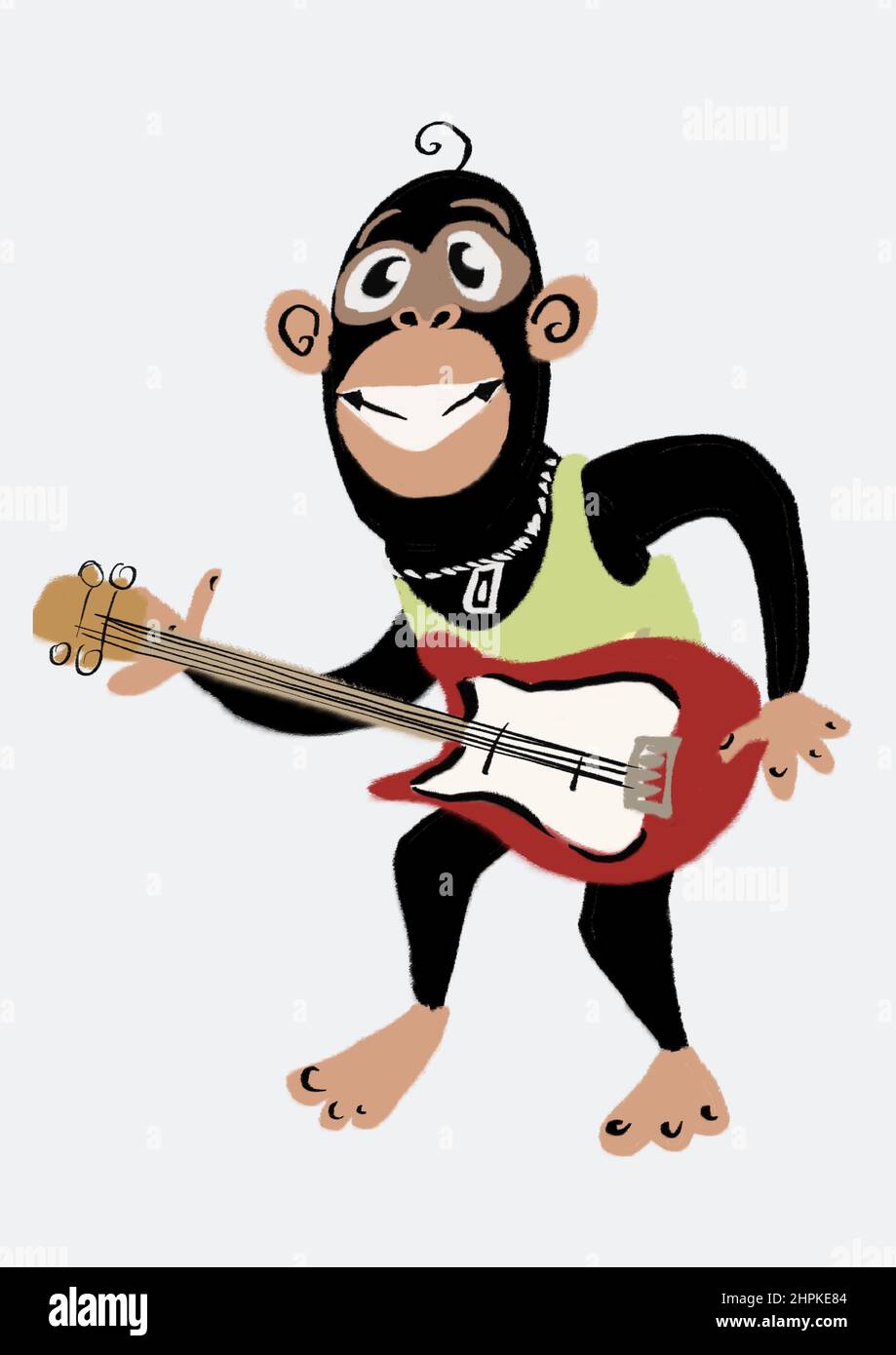 a musical monkey illustration Stock Photo - Alamy