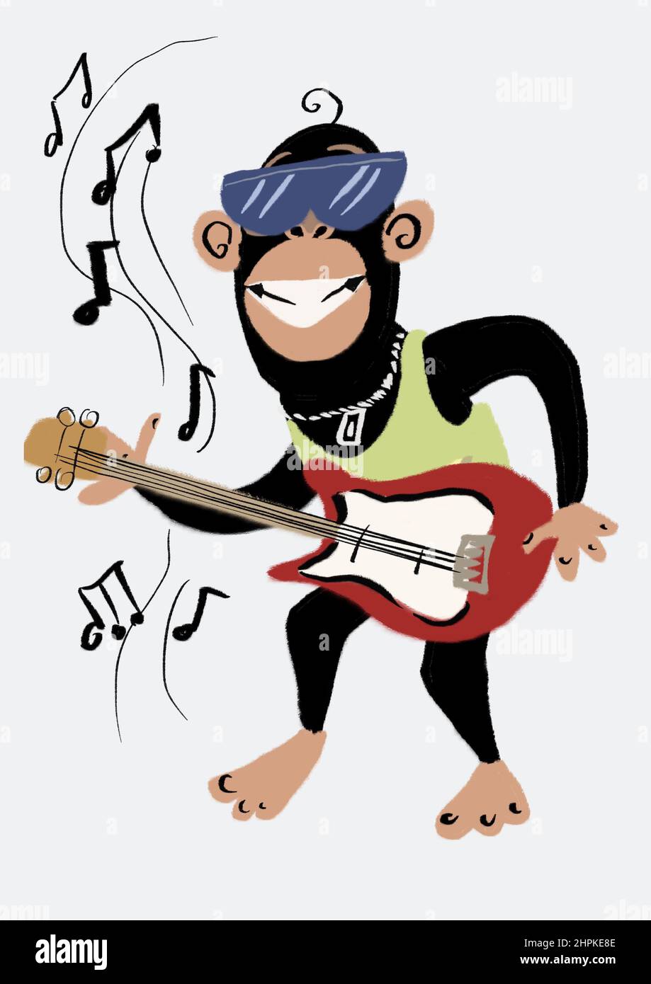 a musical monkey illustration Stock Photo - Alamy