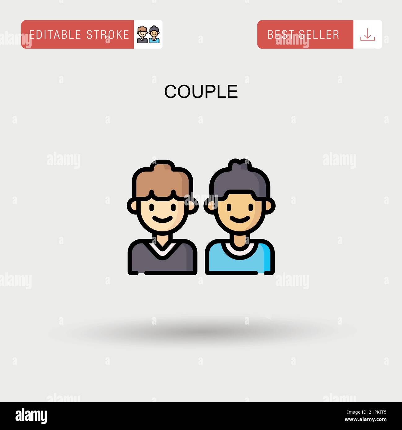 Couple Simple vector icon Stock Vector Image & Art - Alamy
