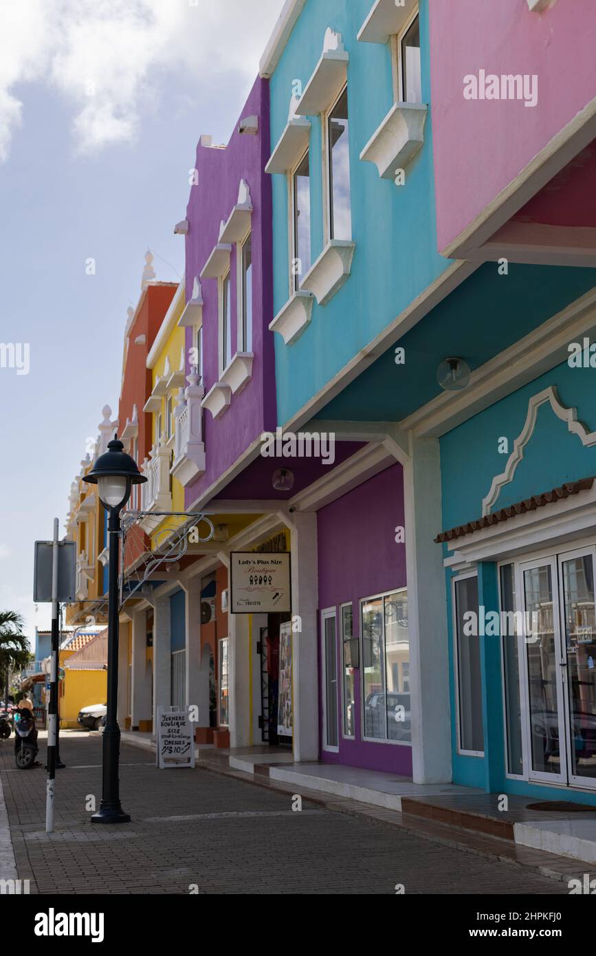 Street with multicoloured houses. The Caribbean town Stock Photo - Alamy