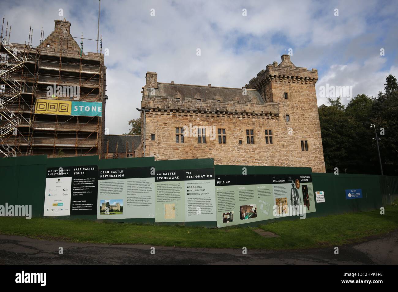 Dean Castle, Kilmarnock, Ayrshire, Scotland, UK. Undergoing restoration ...