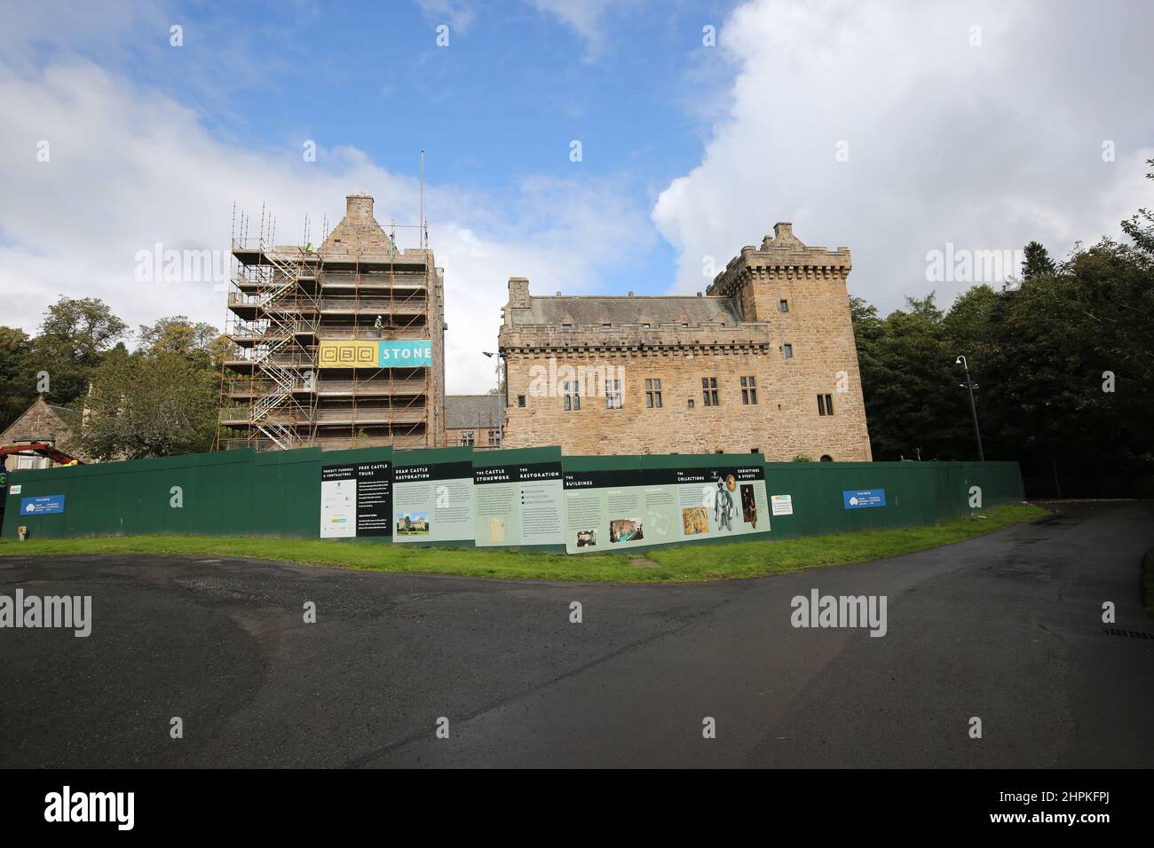 Dean Castle, Kilmarnock, Ayrshire, Scotland, UK. Undergoing restoration ...