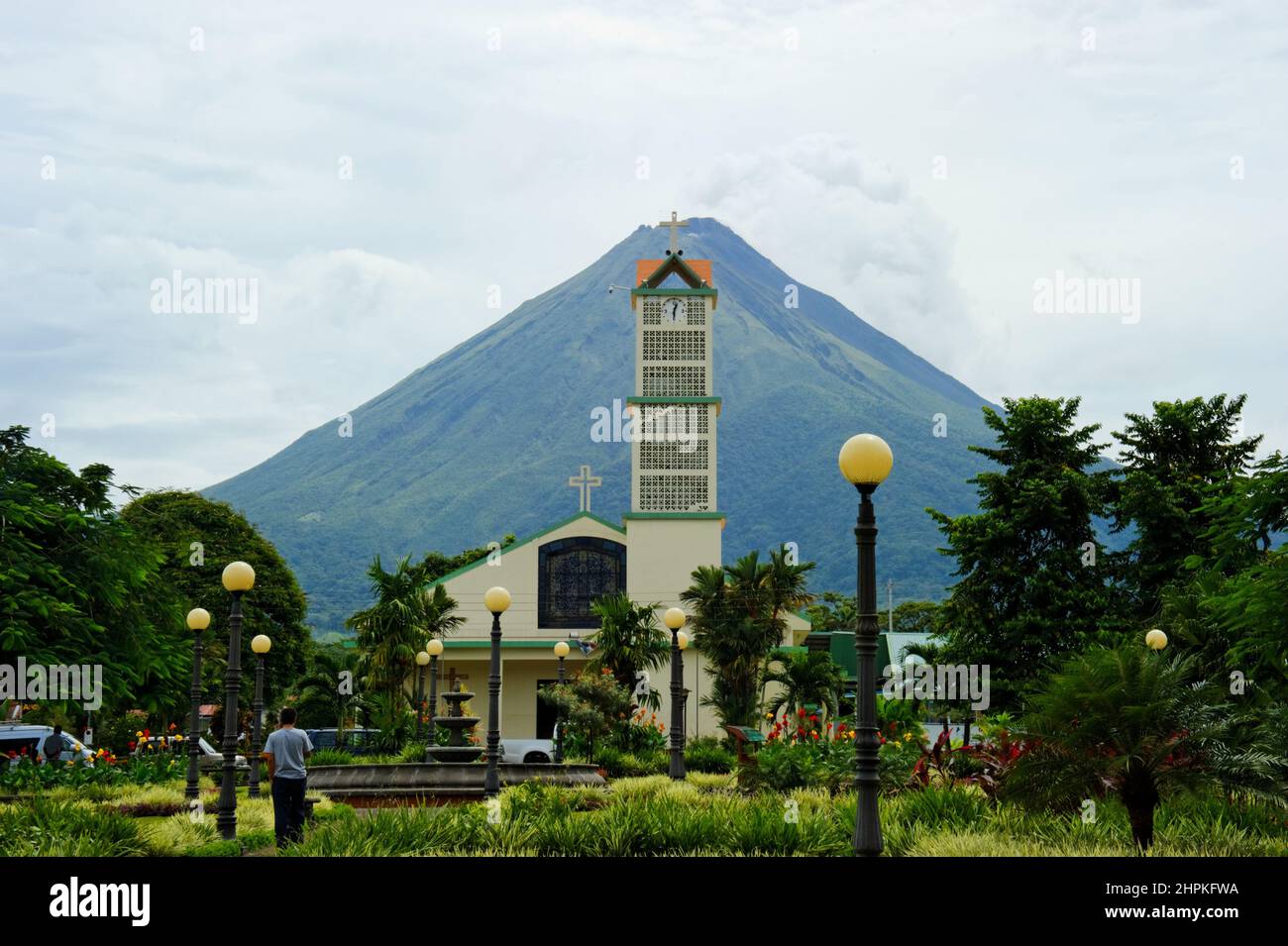 Costa Rica,Arenal Volcano, La Fortuna, Church Stock Photo - Alamy