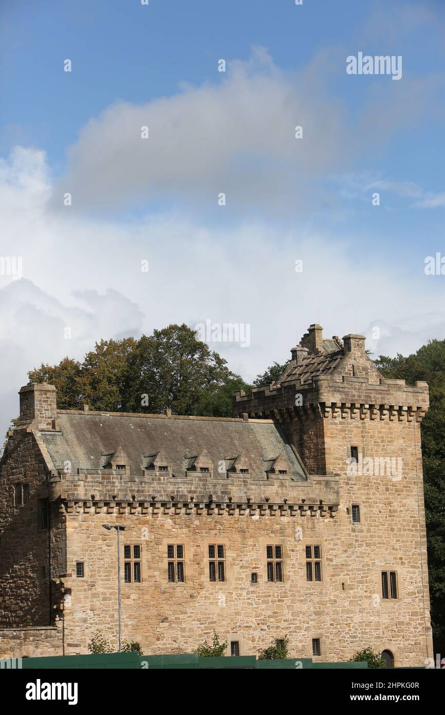 Dean Castle, Kilmarnock, Ayrshire, Scotland, UK. Undergoing restoration ...